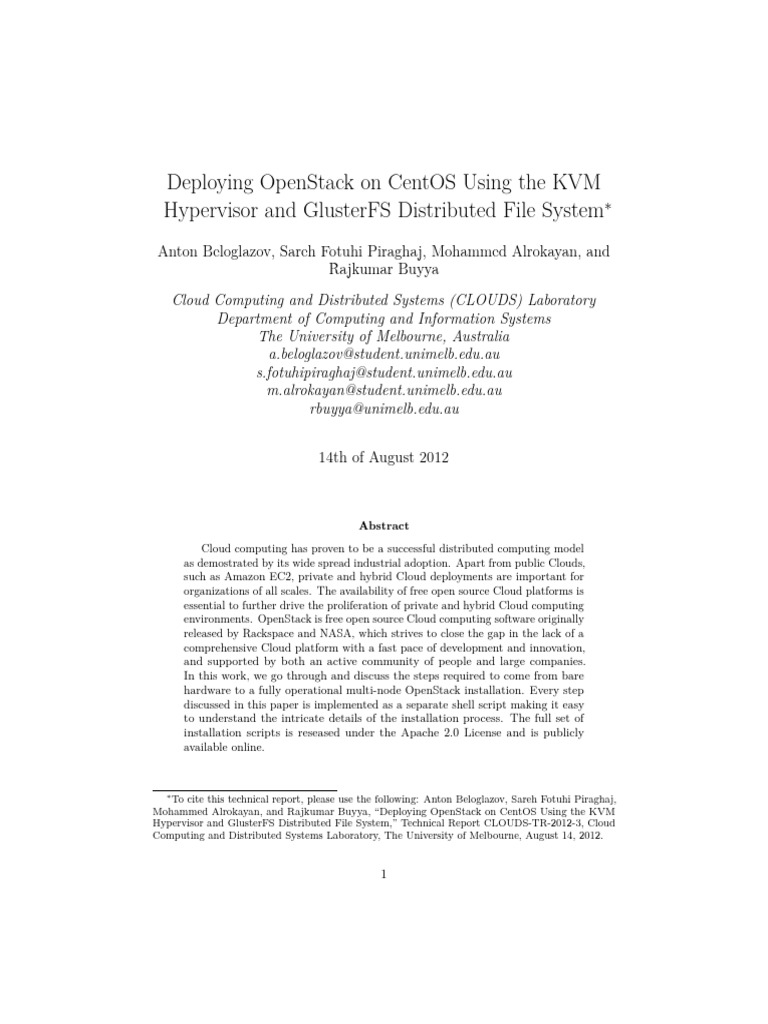 OpenStack Deployment Guide | PDF | Open Stack | Cloud Computing
