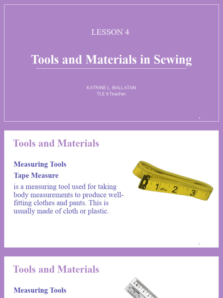 Sewing Tools and Measuring Equipment | PDF