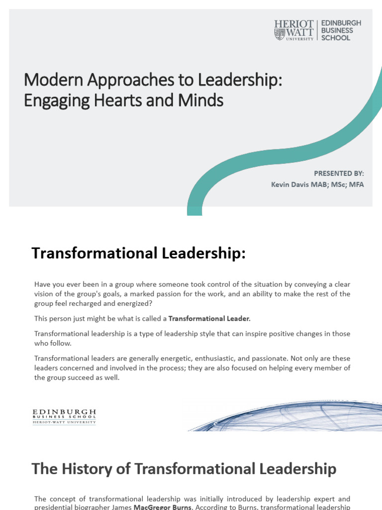 Session 4 Modern Approaches to Leadership... | PDF | Transformational ...