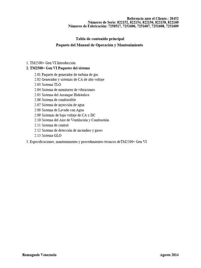 Manual de Operación TM2500+ Gen VI | PDF | Generador eléctrico ...