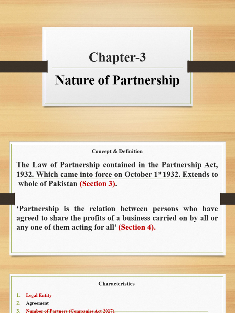 Chapter-3 Nature of Partnership | PDF | Partnership | Common Law