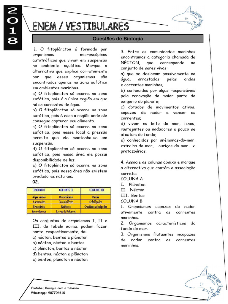 Ecologia 2 Pdf Plâncton Fitoplâncton