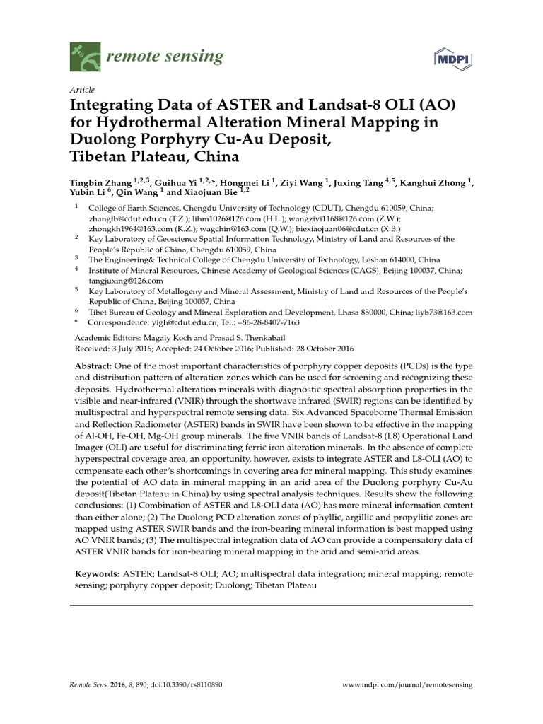 China aster-landsat | PDF | Remote Sensing | Infrared