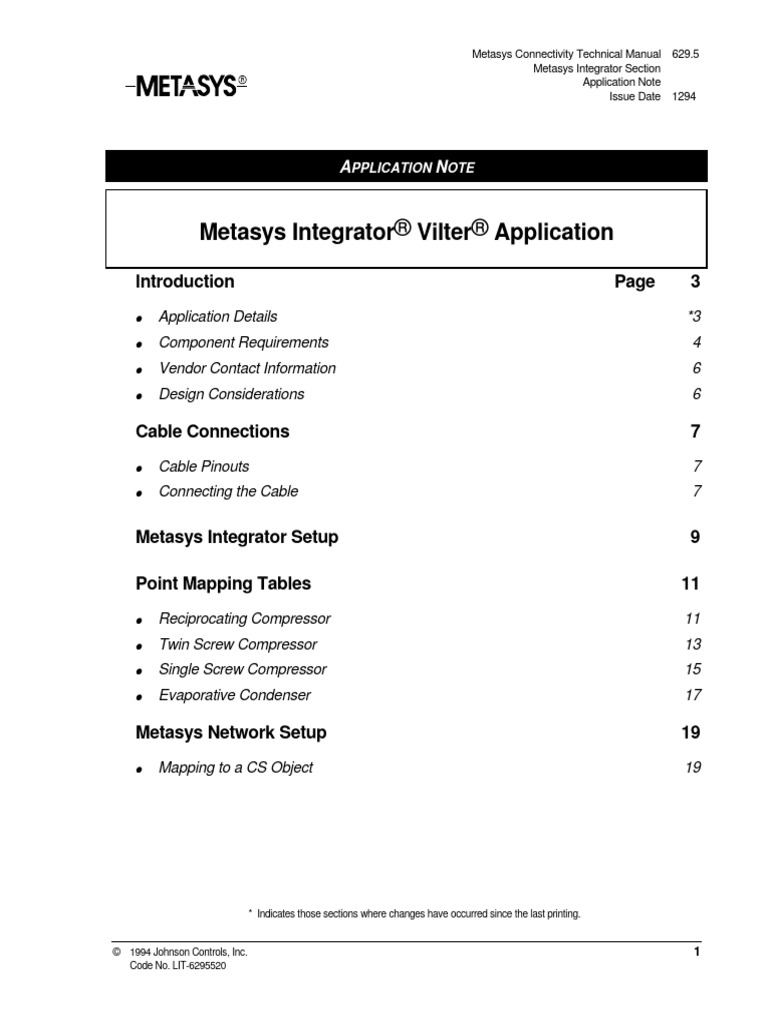 Metasys Integrator® Vilter® Application | PDF | Manufactured Goods | Computer Engineering