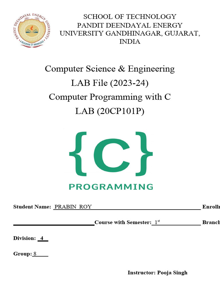 C Practicalfile Format | PDF | Computer Program | Programming