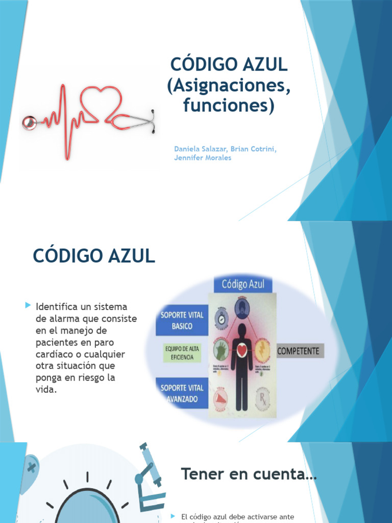 CÓDIGO AZUL (Asignaciones, funciones) | PDF | Reanimación cardiopulmonar | Emergencias Médicas