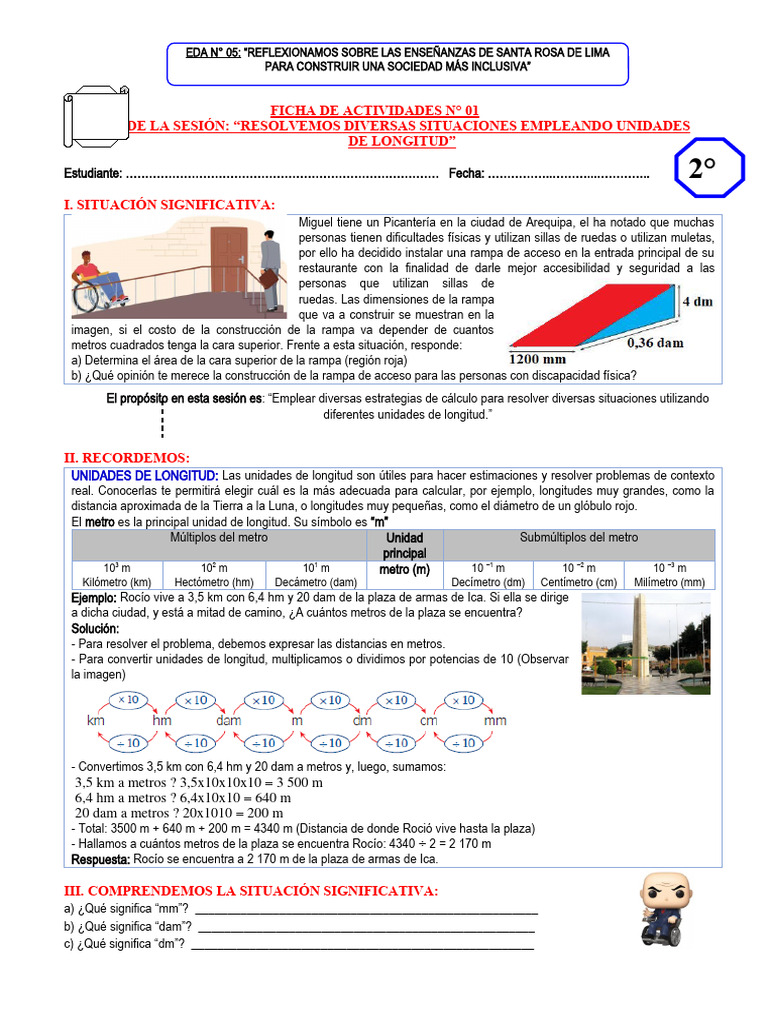 Ficha 1 - 2do - Eda5 | PDF | Longitud