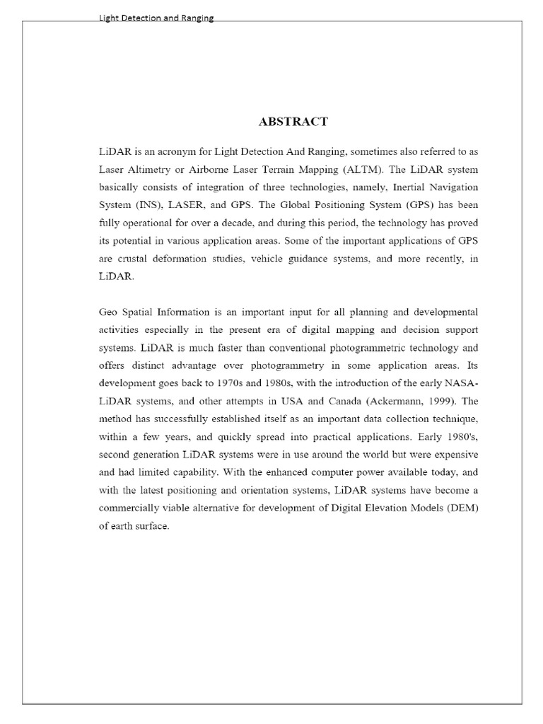 Light Detection & Ranging SEMINAR REPORT | PDF Light Detection & Ranging SEMINAR REPORT | PDF