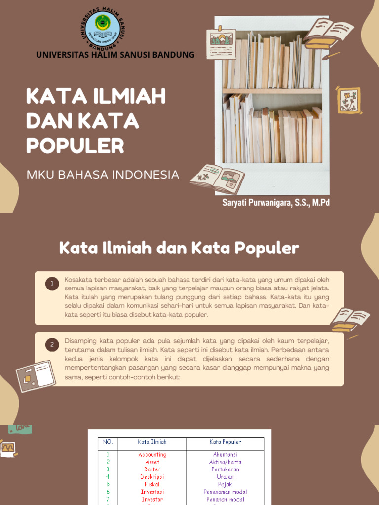 Kata Ilmiah Dan Kata Populer | PDF