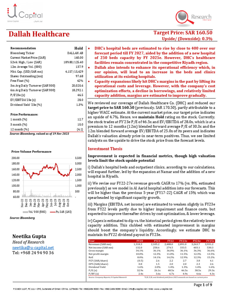 U+Capital+ +Dallah+Healthcare+ (DALLAH+AB) + +Investment+Update+ +Maintain+Hold | PDF ...