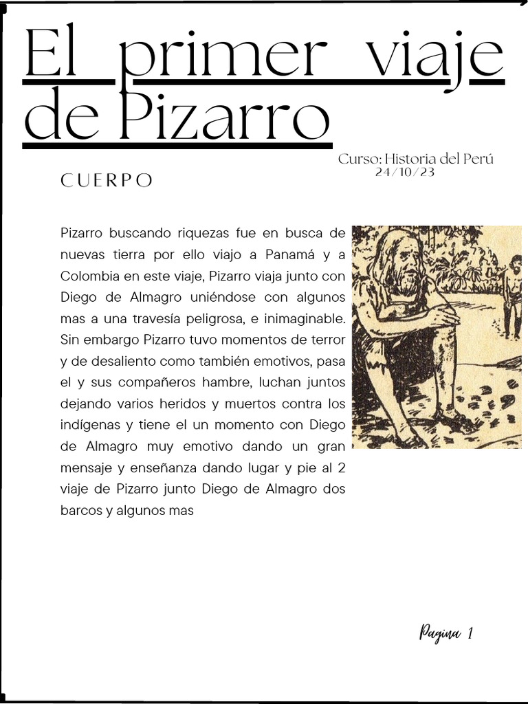 El Primer Viaje de Pizarro | PDF | Francisco Pizarro | Panamá
