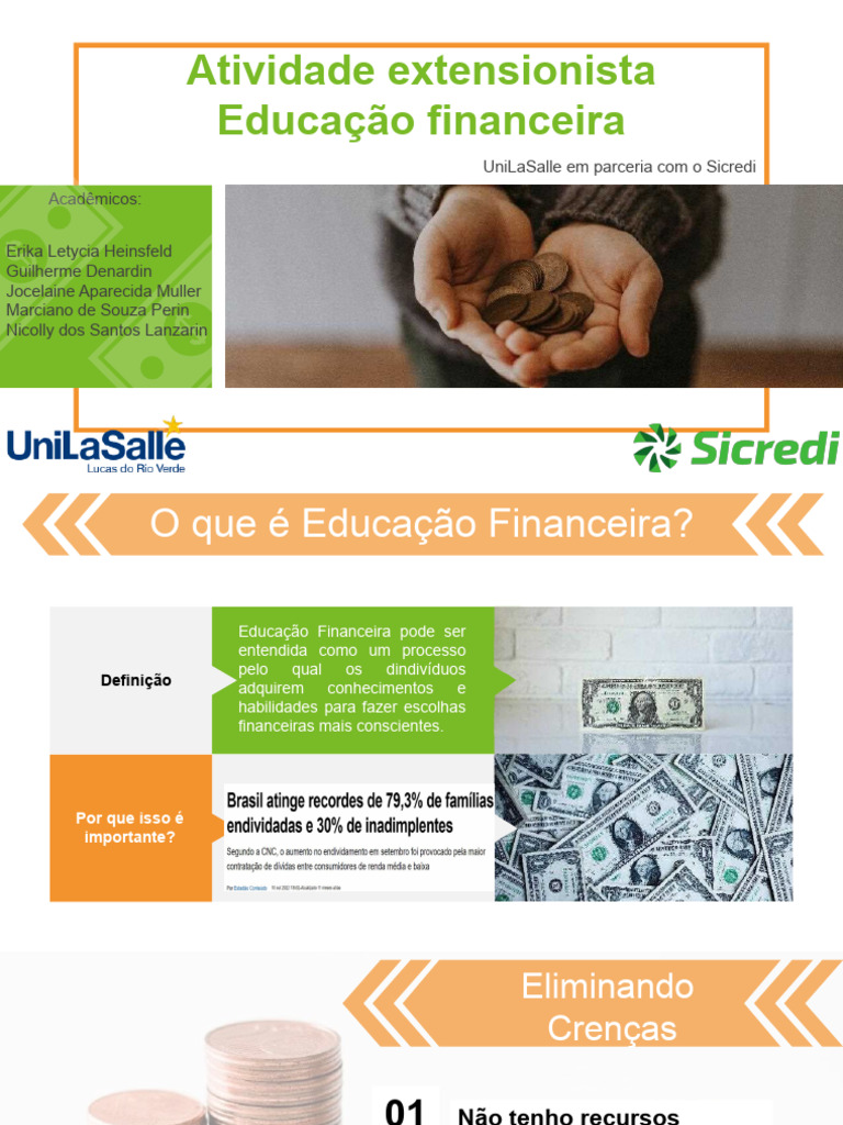 Slides Oficina 1 | PDF | Educação Financeira | Dinheiro