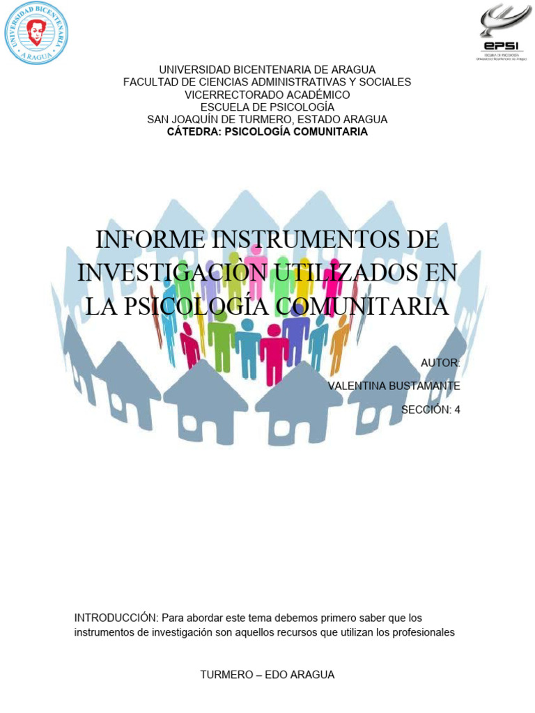 Informe Interpretativo 2 | PDF | Sicología | Comunidad