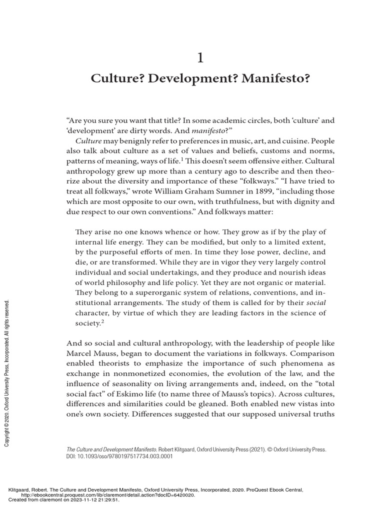 The Culture and Development Manifesto - (1. Culture Development ...