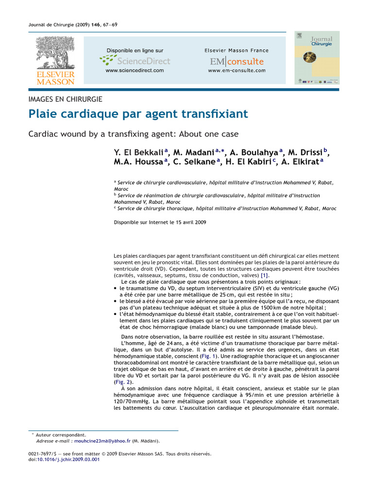 Plaie cardiaque par agent transfixiant | PDF | Cœur | Aorte