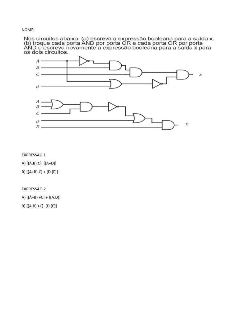 Atividade Portas Lógicas | PDF