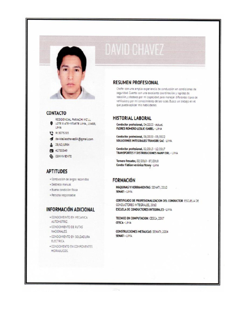 CV CERTIFICADOS DAVID CHAVEZ PDF | PDF