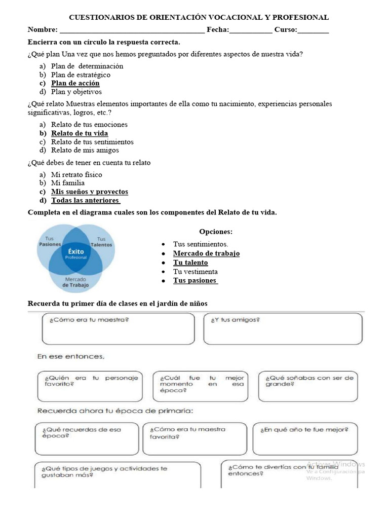 Cuestionario de OVP 1er P 2do Trimestre | PDF