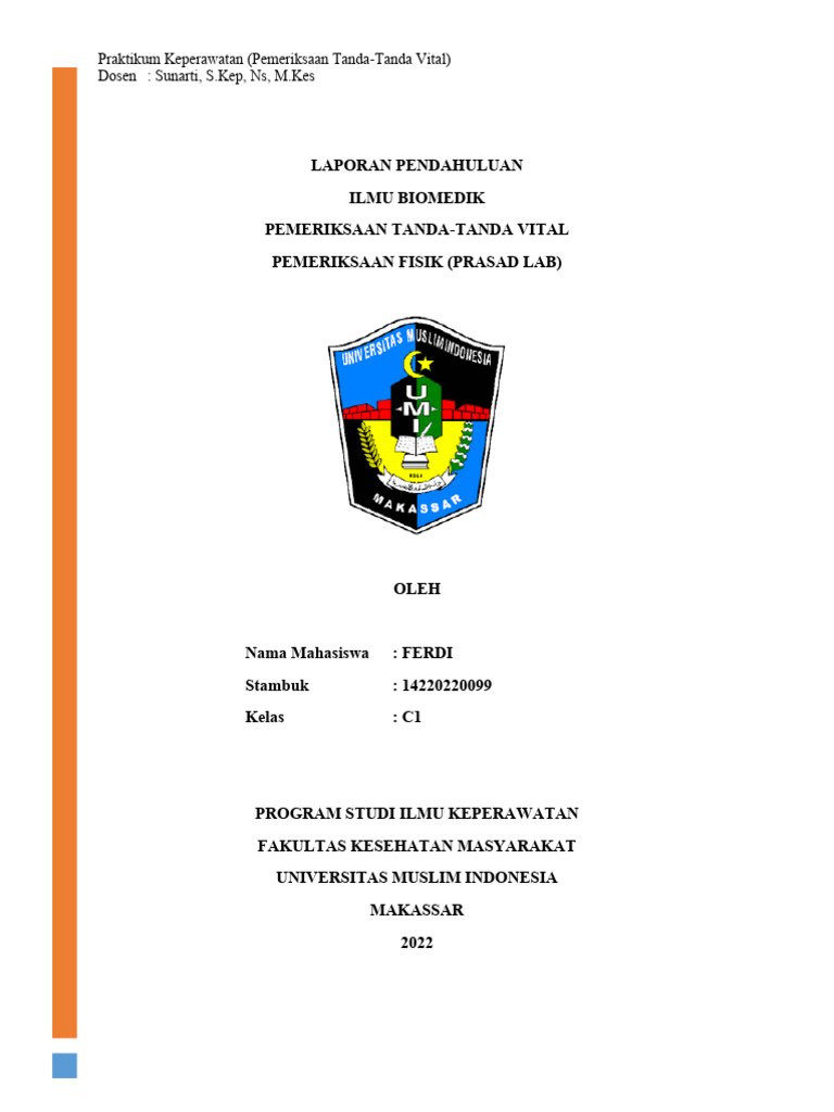 LP Pemeriksaan TTV Ferdi | PDF