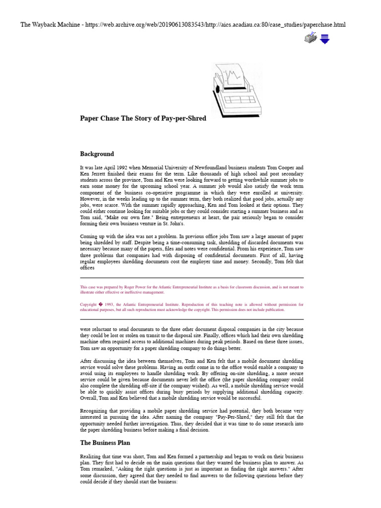 Paperchase - The Story of Pay-Per-Shred | PDF | Economies | Business