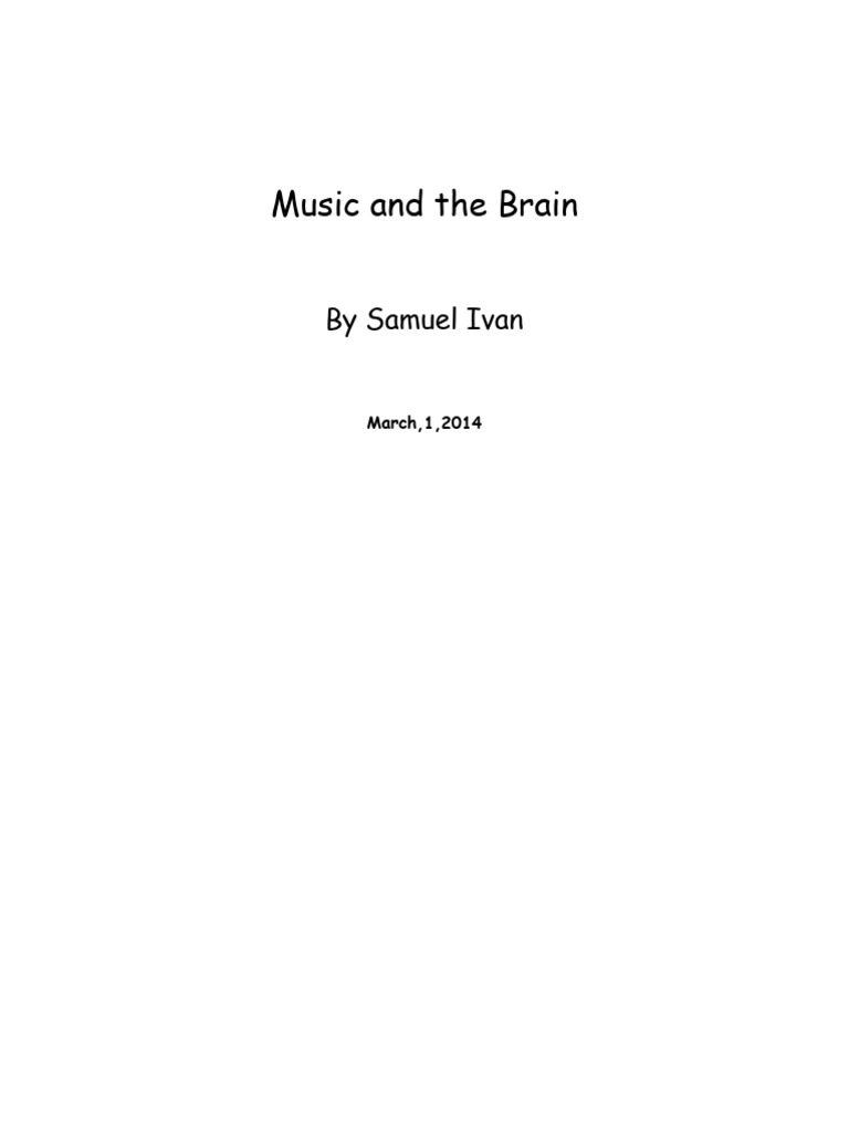 Music and The Brain | PDF | Psychotherapy | Brain