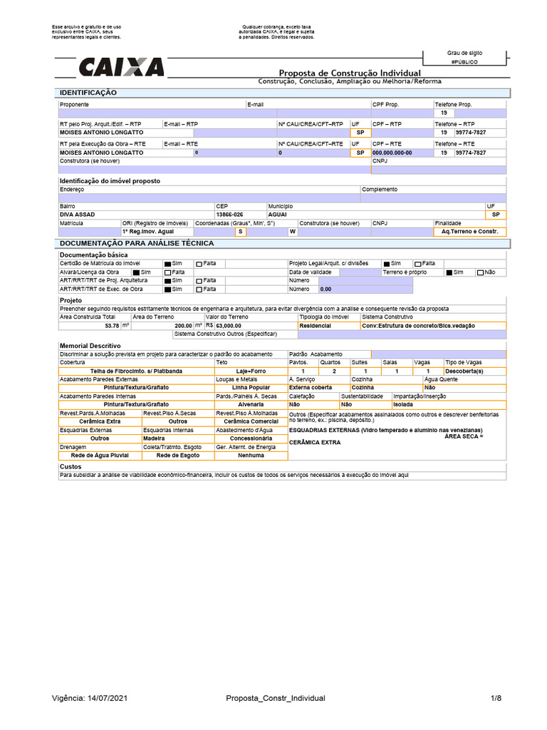 Planilha Pfui Atualizada Modelo | PDF