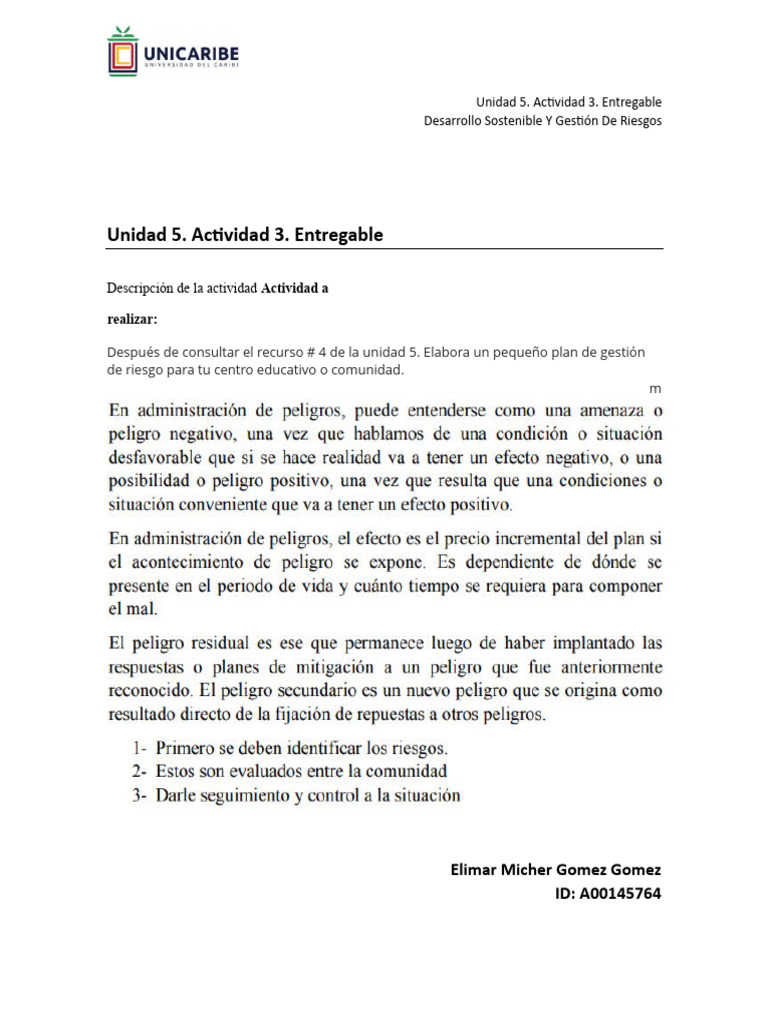 Unidad 5. Actividad 3. Entregable | PDF