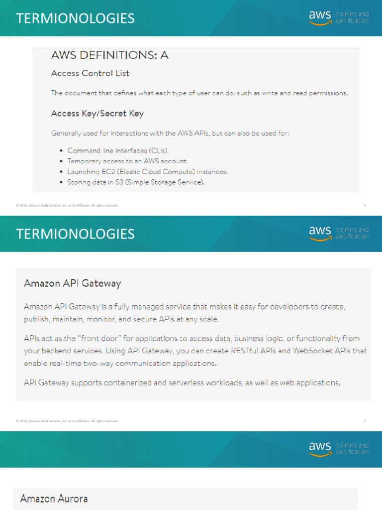 AWS Terminologies | PDF | Amazon Web Services | Computer Networking