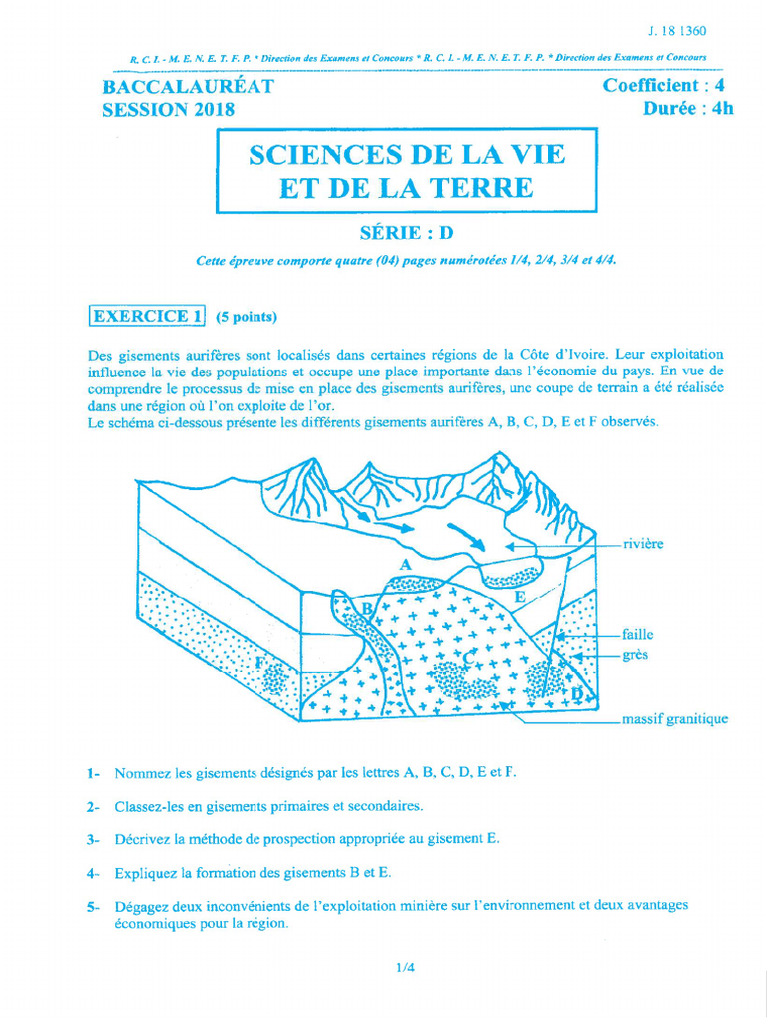 Bac D SVT 2018 | PDF
