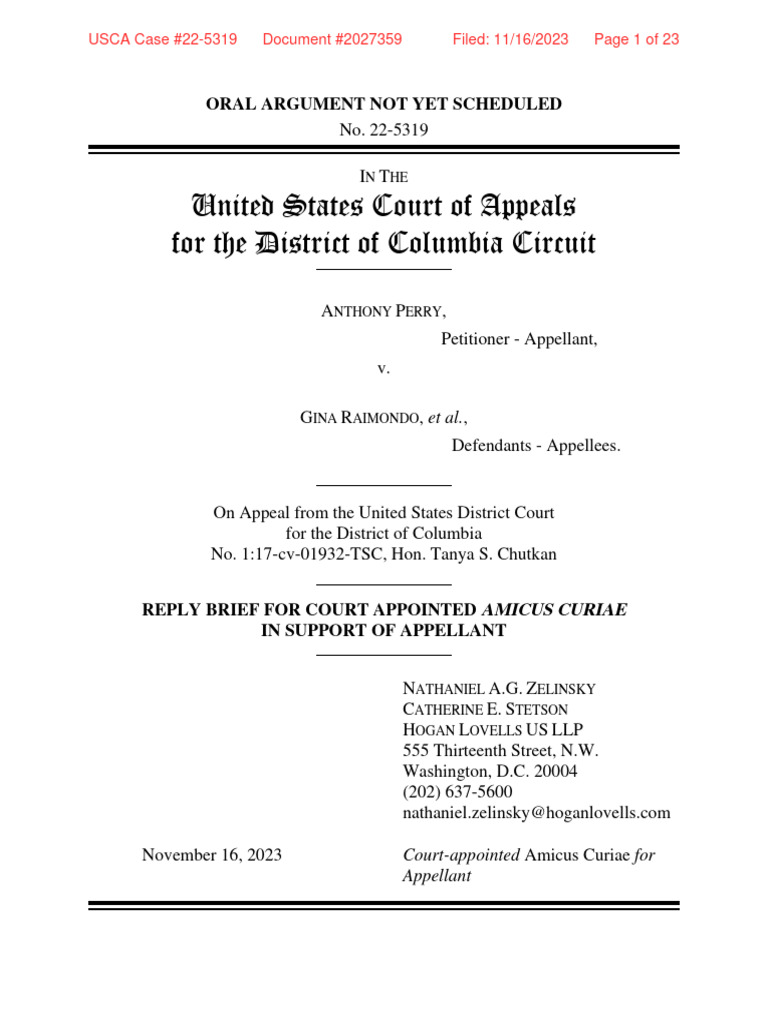Perry v. Raimondo: Amicus Curiae Reply Brief | PDF | Standard Of Review ...