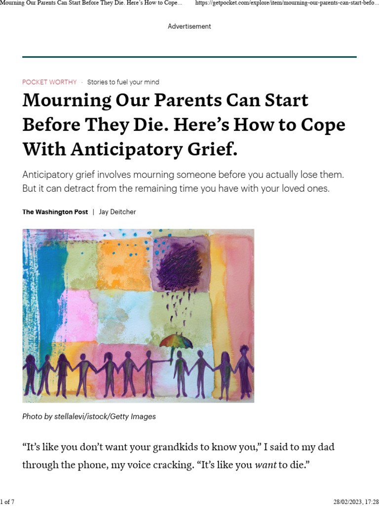 Mourning Our Parents Can Start Before They Die. Here's How To Cope With ...