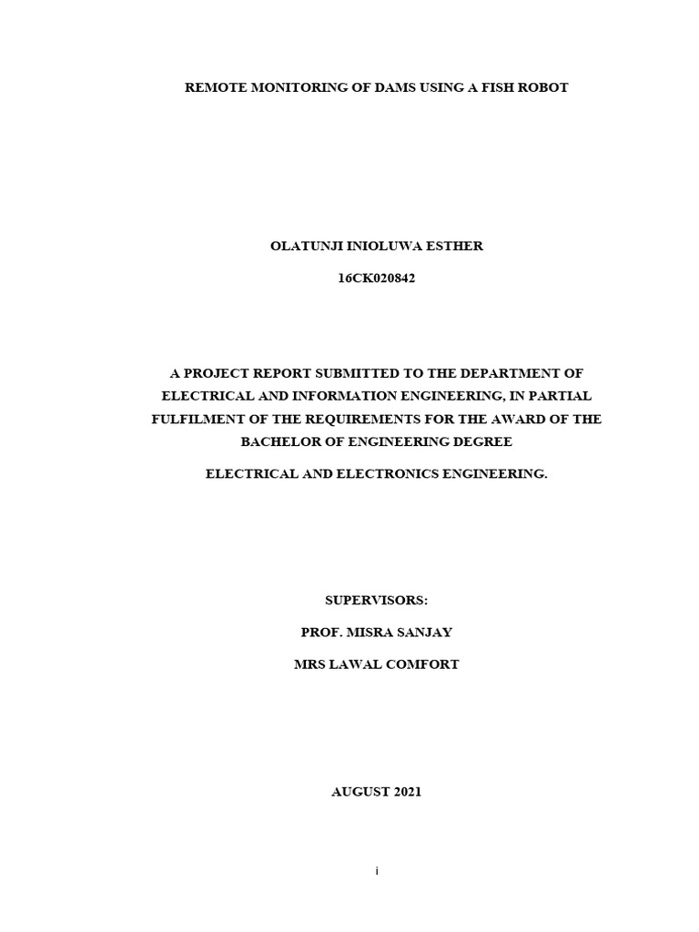 Remote Monitoring of Dams Using Fish Robots | PDF | Dam | Internet Of ...