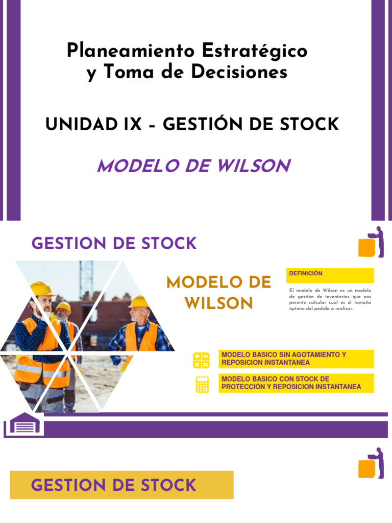 UNIDAD IX - GESTIÓN DE STOCK - MODELO DE WILSON - Lote Óptimo | PDF | Inventario | Gestión de la ...