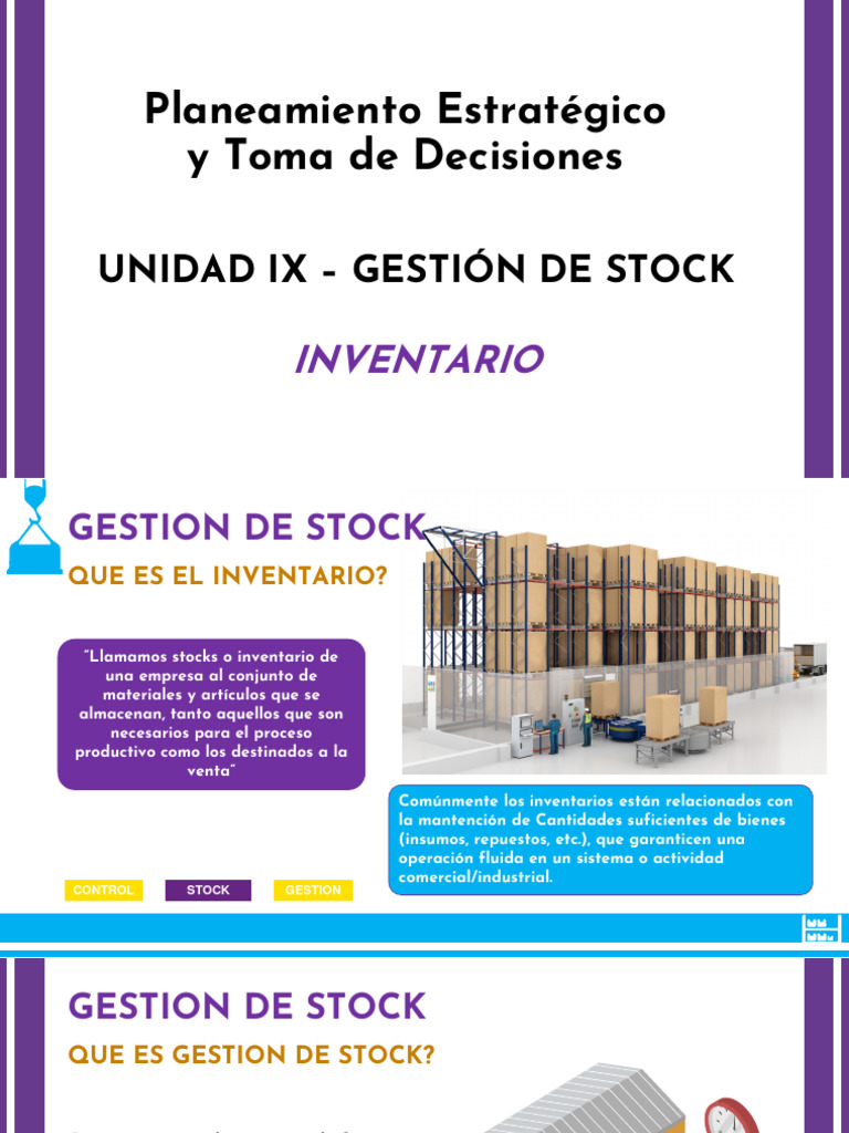 Unidad Ix - Gestión de Stock - Inventario | PDF | Inventario | Lean ...