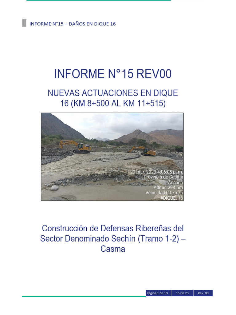 Informe N°15 Rev00 Nuevas Actuaciones en Dique 16 PK - 8+500 - Al - 11 ...