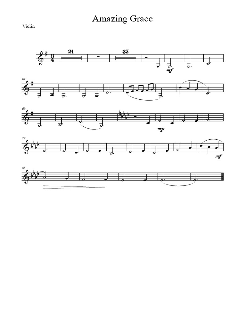 Amazing Grace - Violin | PDF