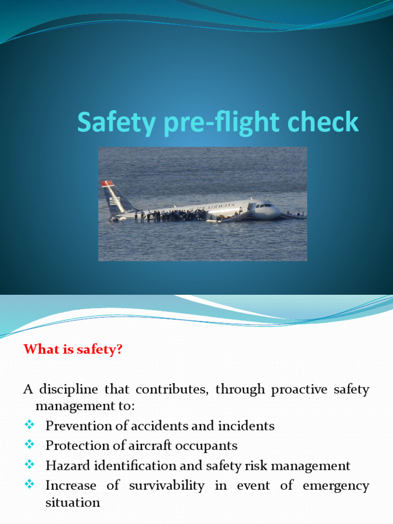 Pre-Flight Safety Equipment Checklist | PDF | Seat Belt | Safety