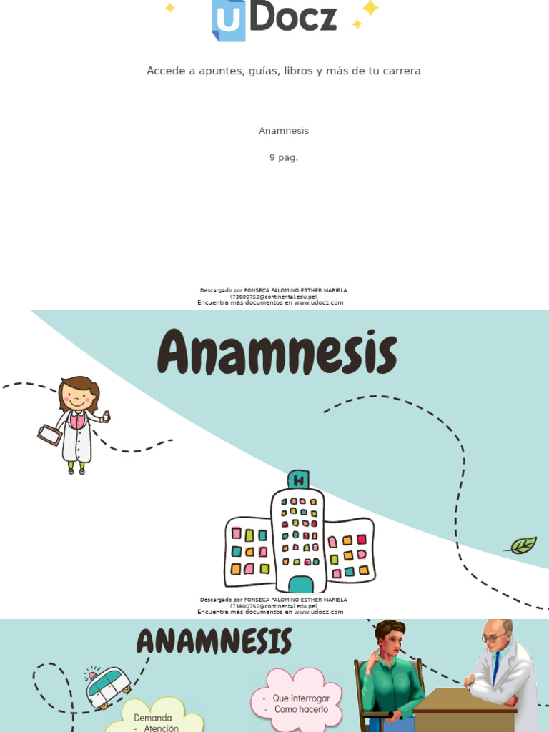 Guía Completa de Anamnesis Médica | PDF | Especialidades Medicas | Medicina CLINICA