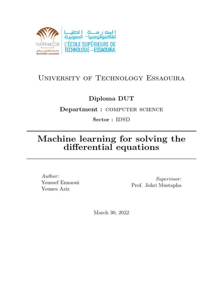 Pfe - Final Aziz Younes Et Youssef Enawi | PDF | Partial Differential Equation | Machine Learning