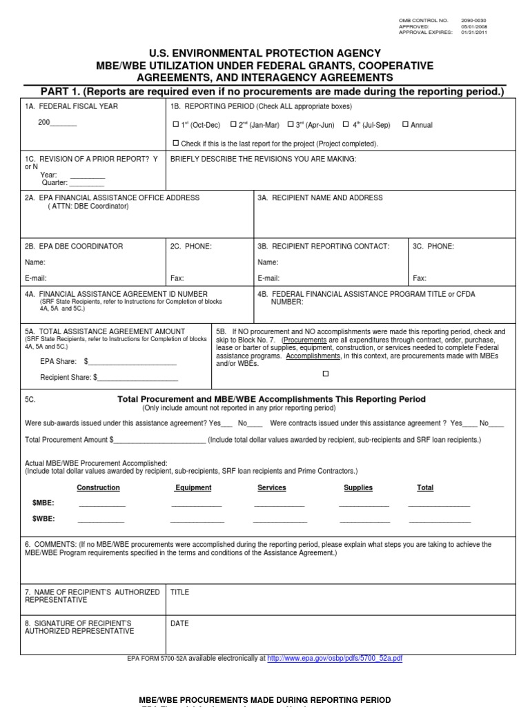 MBE/WBE Reporting for EPA Grants | PDF | Procurement | United States ...