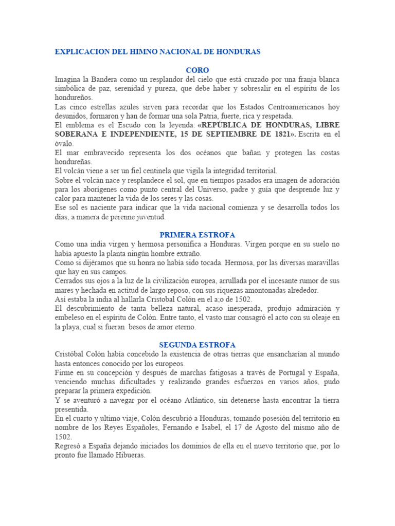 Explicación Del Himno | PDF