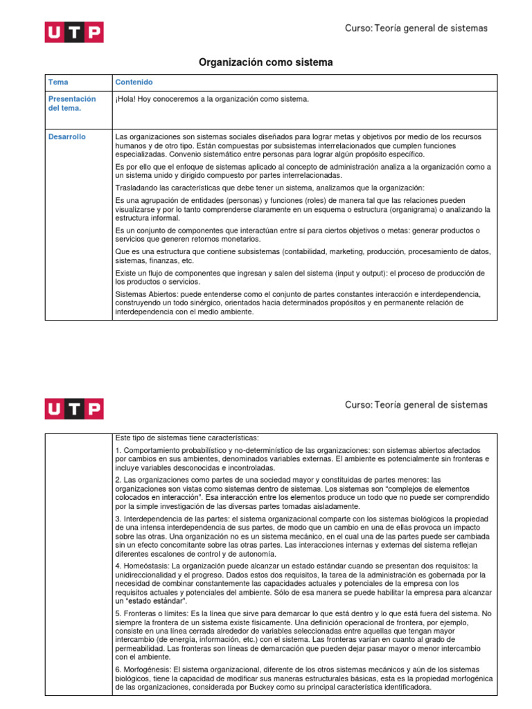 3.semana 2 - Guion - Organización Como Sistema | PDF | Sistema