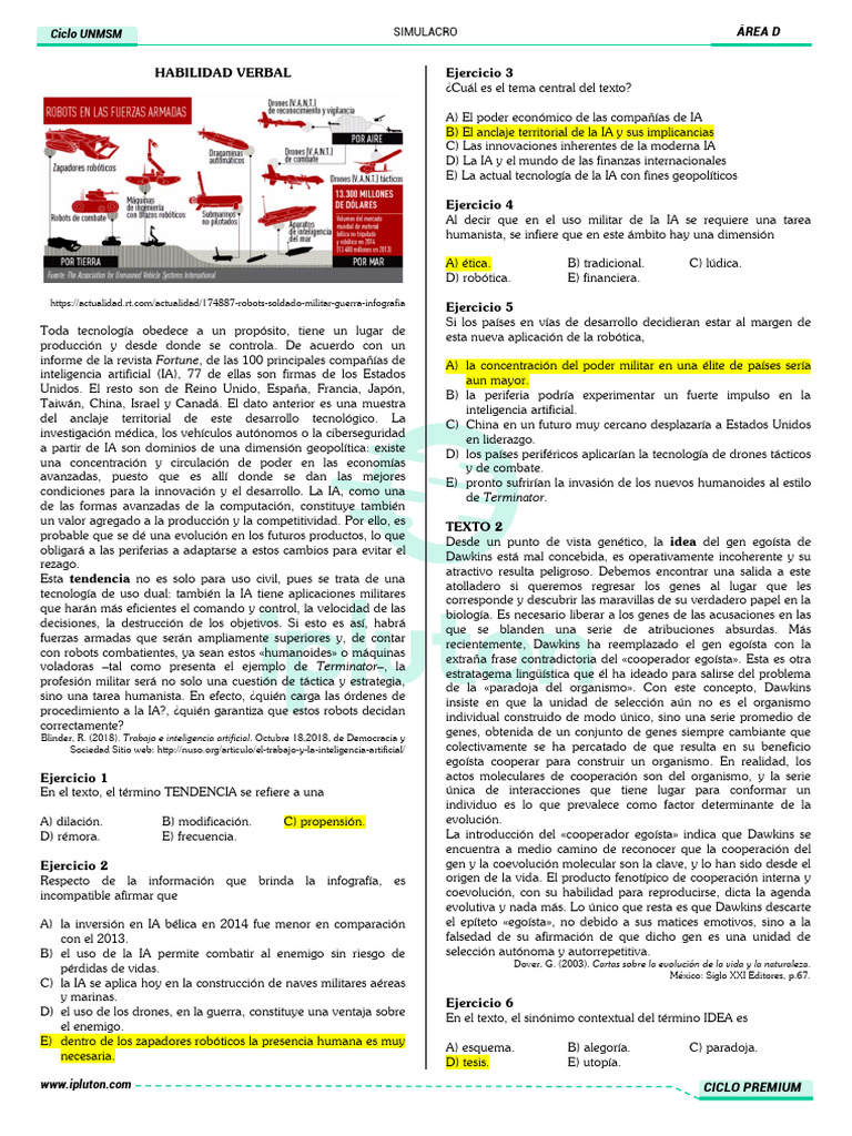 SIM Repaso Intensivo Semana 10 Área D (23-10) | PDF | Inteligencia artificial | Inteligencia (IA ...