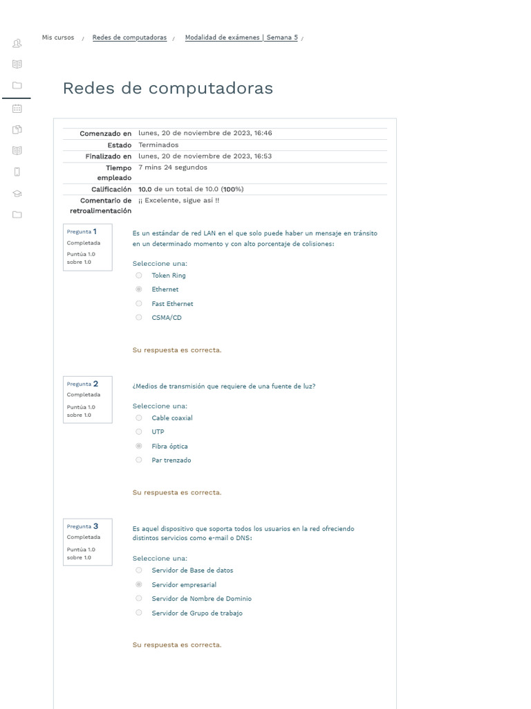 Modalidad de Exámenes - Semana 5 - Redes de Computadoras | PDF | Red de computadoras | Red de ...