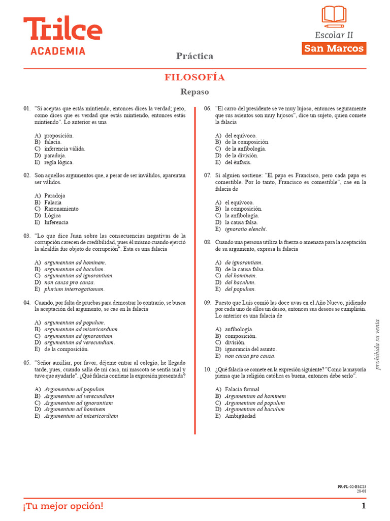 Falacia Plurium Interrogationum | PDF | Falacia | Epistemología