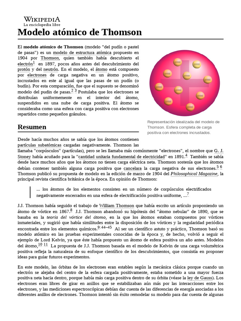 Modelo_atómico_de_Thomson | PDF | Naturaleza | Science