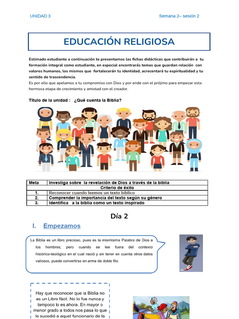 Ficha 6-Religión | PDF | Biblia | Jesús