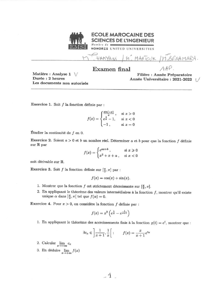 1AP-Examens Février 2022 | PDF
