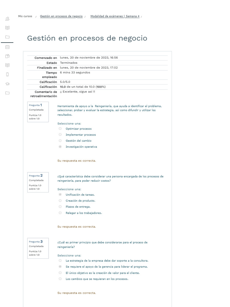 Modalidad de exámenes _ Semana 4_Gestión de procesos de negocio | PDF ... Modalidad de exámenes _ Semana 4_Gestión de procesos de negocio | PDF ...