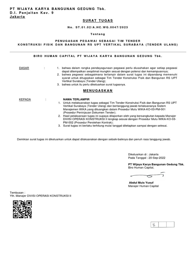 ST Tender Proyek Konstruksi Fisik Dan Bangunan RS UPT Vertikal Surabaya ...